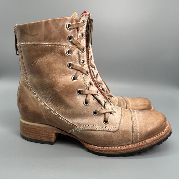 Freebird by Steven | Shoes | Freebird By Steven Liverpool Boots Womens 7 Tan Cross Lace Round ...